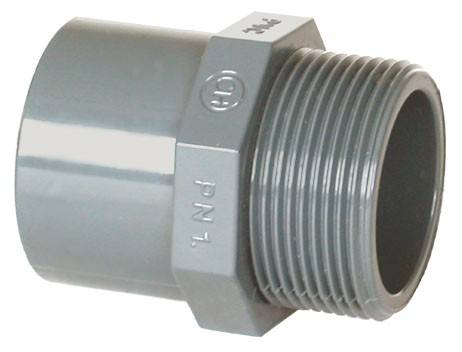 PVC-U нипел, смесен, Coraplax, D50/63-2", външна резба | 7307050 - HydroSpa