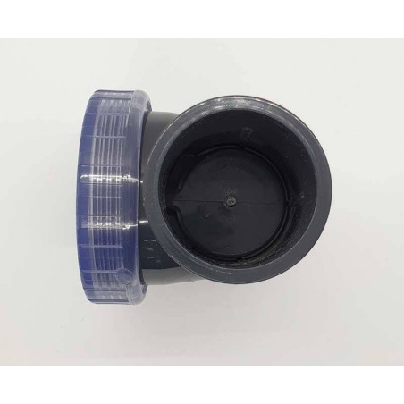 PVC-U възвратен клапан, T образен, Plimat, D50, с прозрачен капак | CARBT50 - HydroSpa